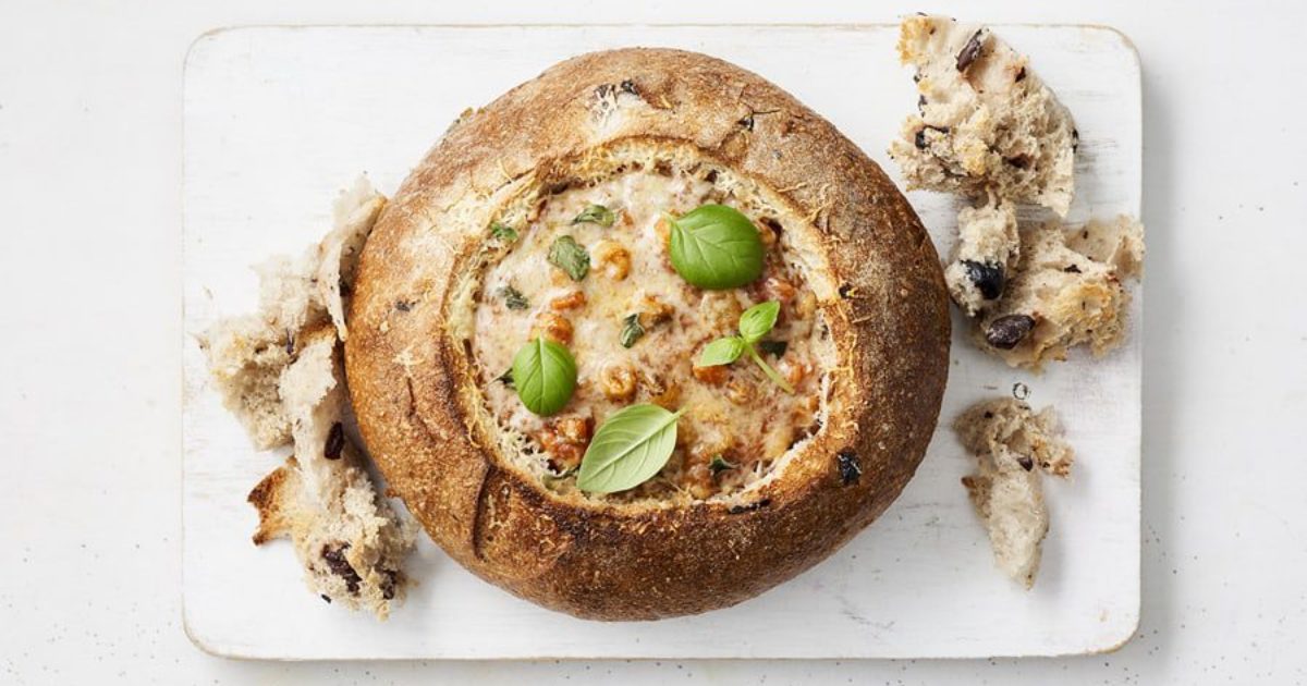 Cheesy Minestrone Cob Loaf with Fresh Herbs - Pitango